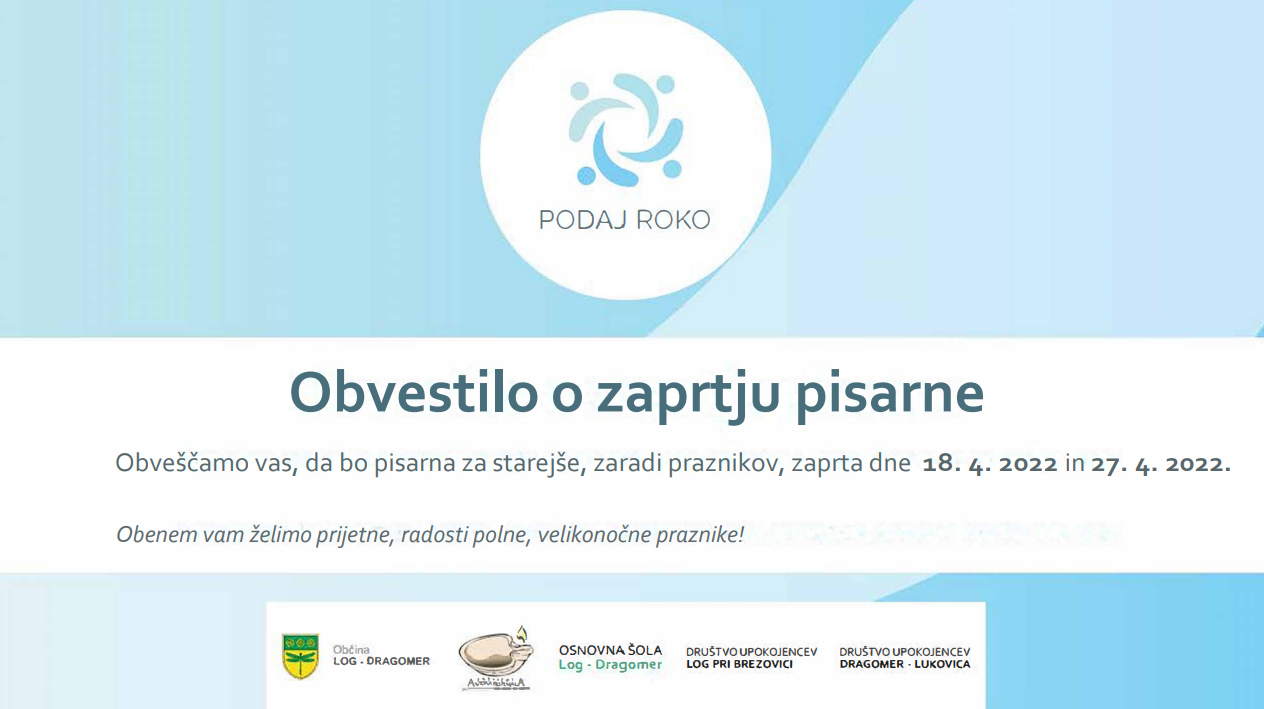 OBVESTILO - Zaprta pisarna - log-dragomer.si